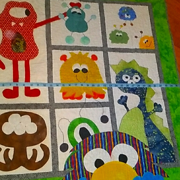 Handmade | Bedding | Silly Creatures Monsters Childs Quilt Or Wacky ...